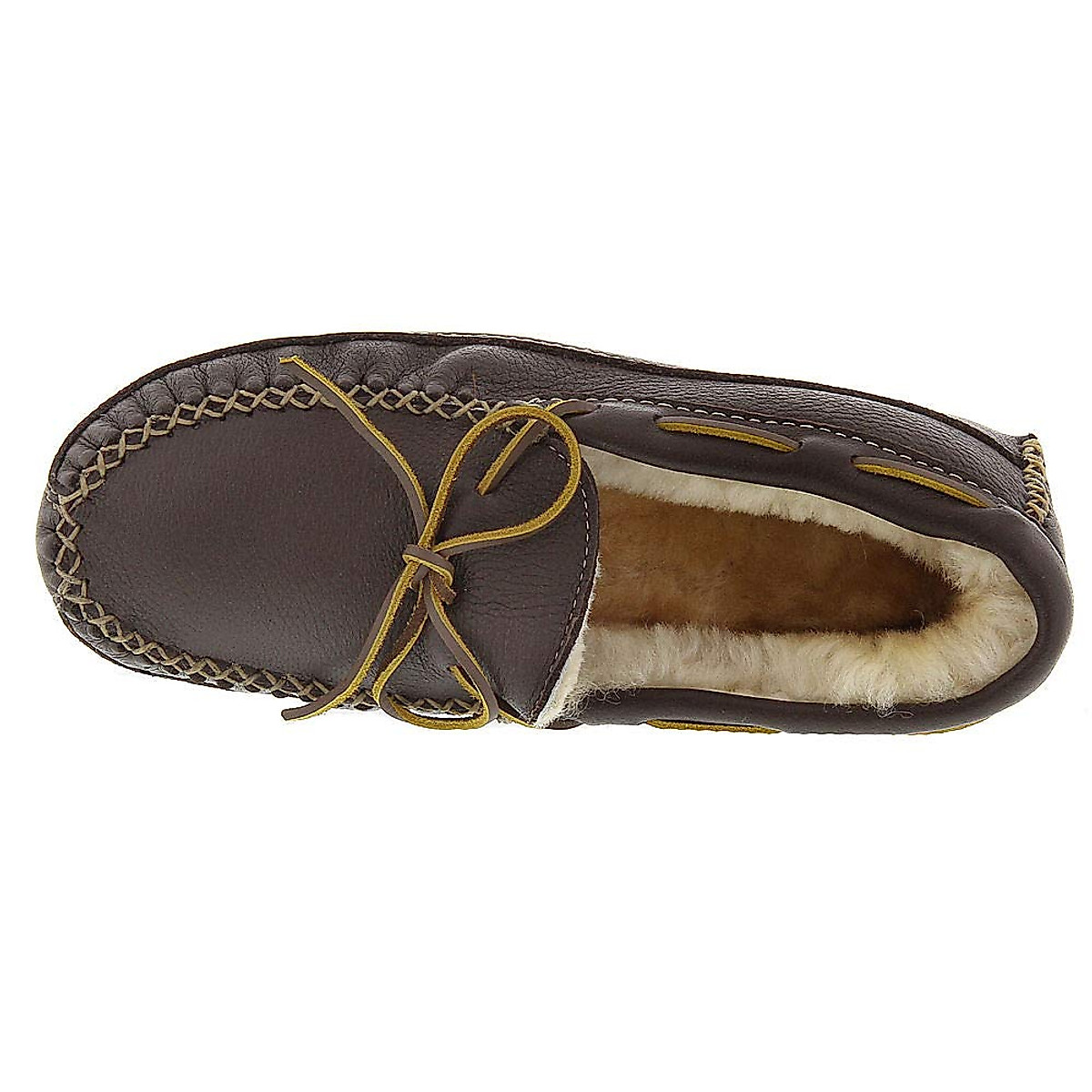 Minnetonka Mens Sheepskin Moose Slipper Choco Size 13