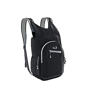 Outlander 100% Waterproof Hiking Backpack Lightweight Packable Travel Daypack(Black) 25L