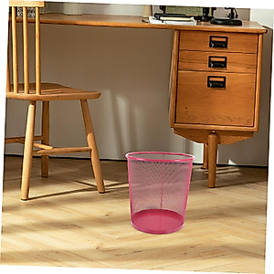 Ciieeo Barbed Wire Office Corner Basket Waste Basket Pink Plastic Storage Bins Small Trash can Trash can Household Iron Wastebasket Trash bin Metal Basket Small Metal Storage Box