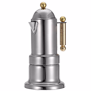 Stovetop Espresso Maker, Stainless Steel Moka Pot Stovetop Espresso Coffee Maker Classic Moka Pot with Safety Valve 4 Cups