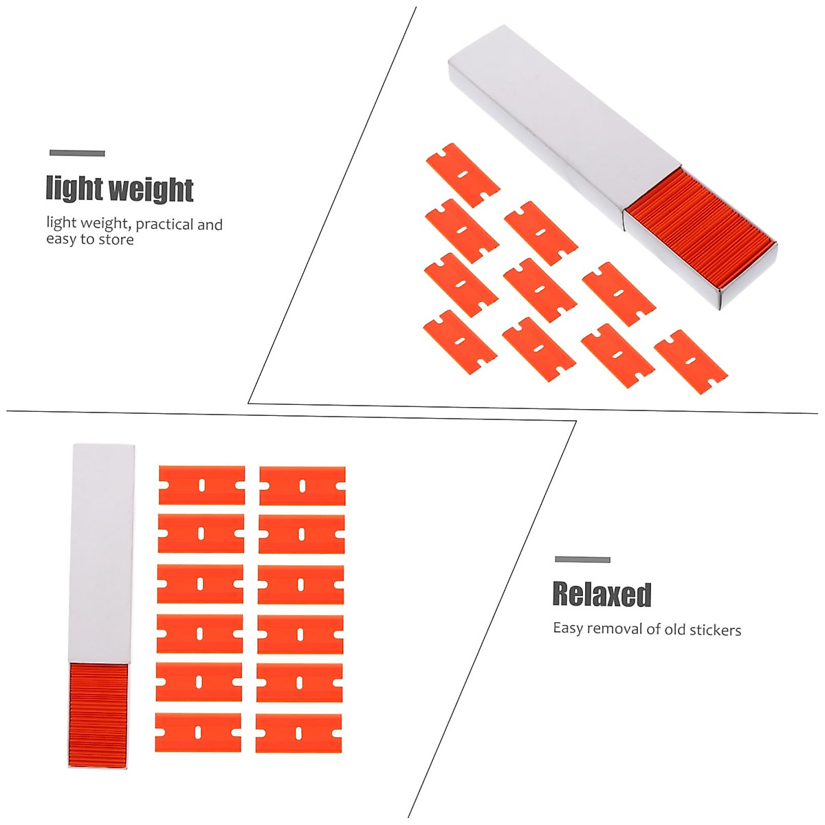 Cabilock 100pcs Scraper Blade Remover Scraper Shovel Blades Spatula Plastic Window Spatula Plastic Cleaning Scraper Sticker Remove Scraper Window Spatula Blades Sticker Removal Scraper