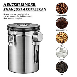 LAMLENT 2800ML Large Capacity Sealed Coffee Maker, Stainless Steel Container with Spoon, Ground Coffee, Beans and Tea, Keep Coffee Fresh,94.7OZ
