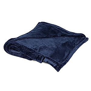 BIRDROCK HOME Internet’s Best Plush Throw Blankets - Navy (Blue) - Ultra Soft Couch Blanket - Light Weight Sofa Throw - 100% Microfiber Polyester - Easy Travel - Queen Full Bed - 90 x 90