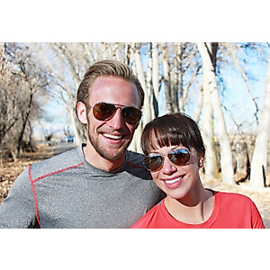 Eagle Eyes Classic Aviator Sunglasses -Silver Stainless Steel Frame (58mm), Polarized Lenses