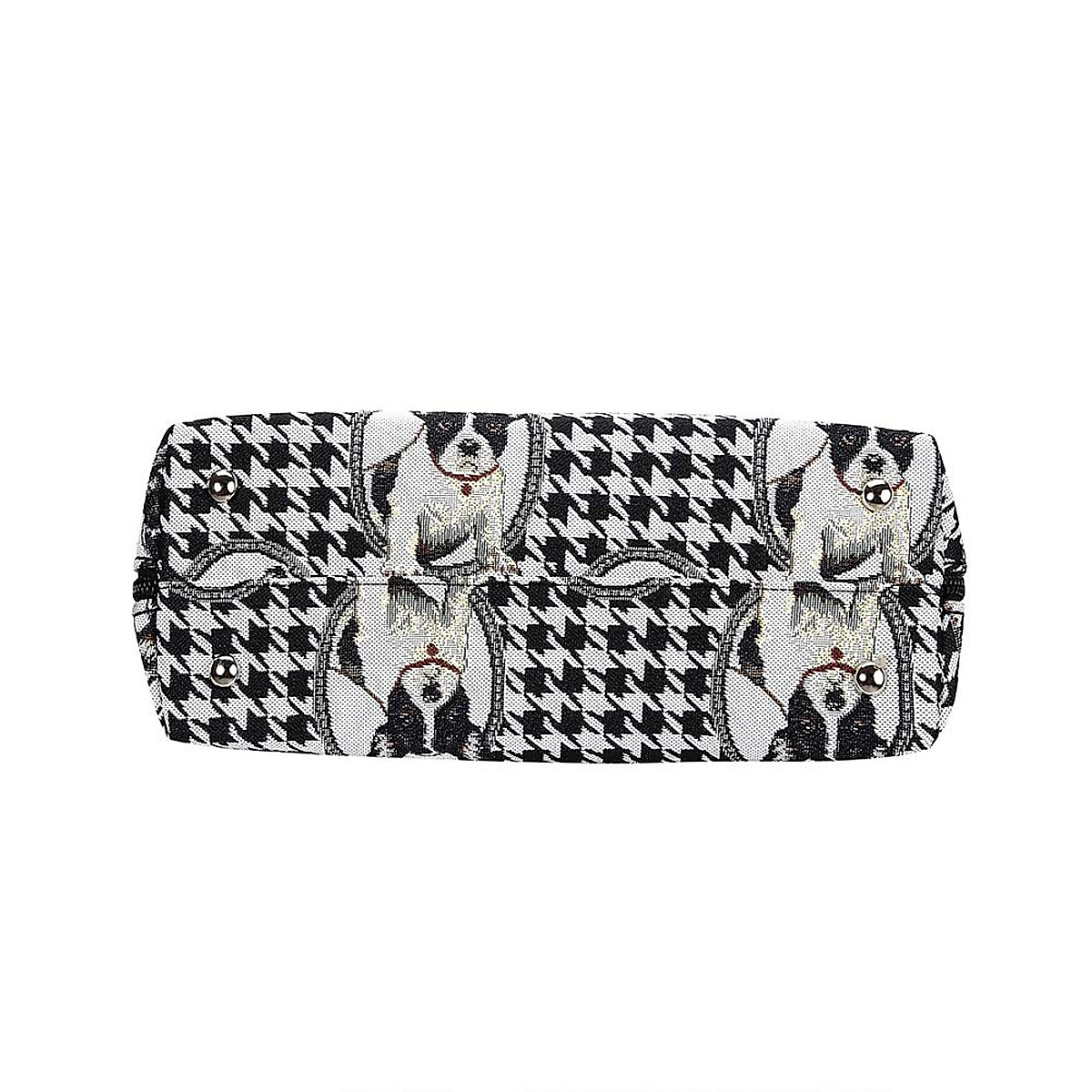 Signare Tapestry Hand Shoulder Bag Cross Body Purses Handbag Satchel Bag for Women In Black And White French Bulldog Design (CONV-FREN)