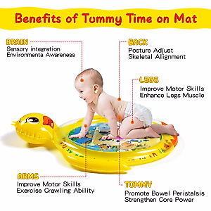 Infant Toys,Duck Tummy Baby Toys, Inflatable Play Mat Water Mat Baby Toys, Fun Early Development Activity Play Center for Newborn (36 x 28 in)
