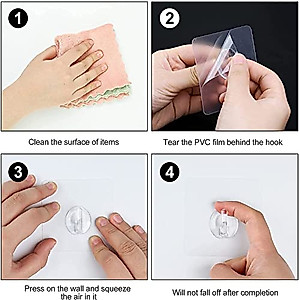 Dsisskai 20PCS Adhesive Wall Hooks Shower Razor Holder,Seamless Transparent Adhesive Hooks,Waterproof and Oilproof,Wall Hooks for Hanging Keys Coats Hats Bags Ceiling Office Outdoors (white)