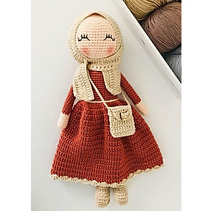 Crochet Hijab Doll, Amigurumi Muslim Doll, Muslim dolls for girls, Muslim toy, Ramadan gift, Muslim Gift, Eid Gifts For Kids, Ramadan gifts for kids (Brick color)