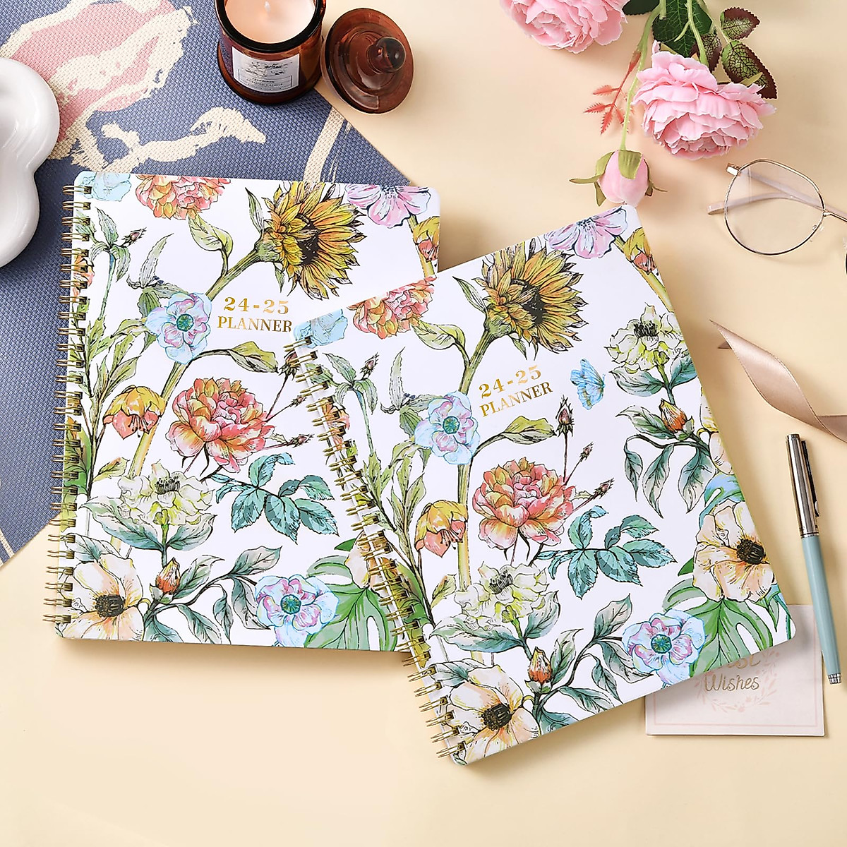 2024-2025 Planner - Academic Planner 2024-2025, Jul.2024 - Jun.2025, 8" x 10", 2024-2025 Planner Weekly & Monthly Thick Paper, Perfect Daily Organizer - Art Floral