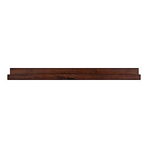 Kate and Laurel Levie Modern Floating Wall Shelf Picture Frame Holder Ledge, Dark Walnut Brown