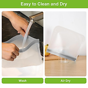 Moretoes Reusable Bags, 12 Pack Food Storage Bags Silicone Bags Reusable Storage, 3 Gallon Bags, 5 Reusable Sandwich Bags, 4 Snack Bags