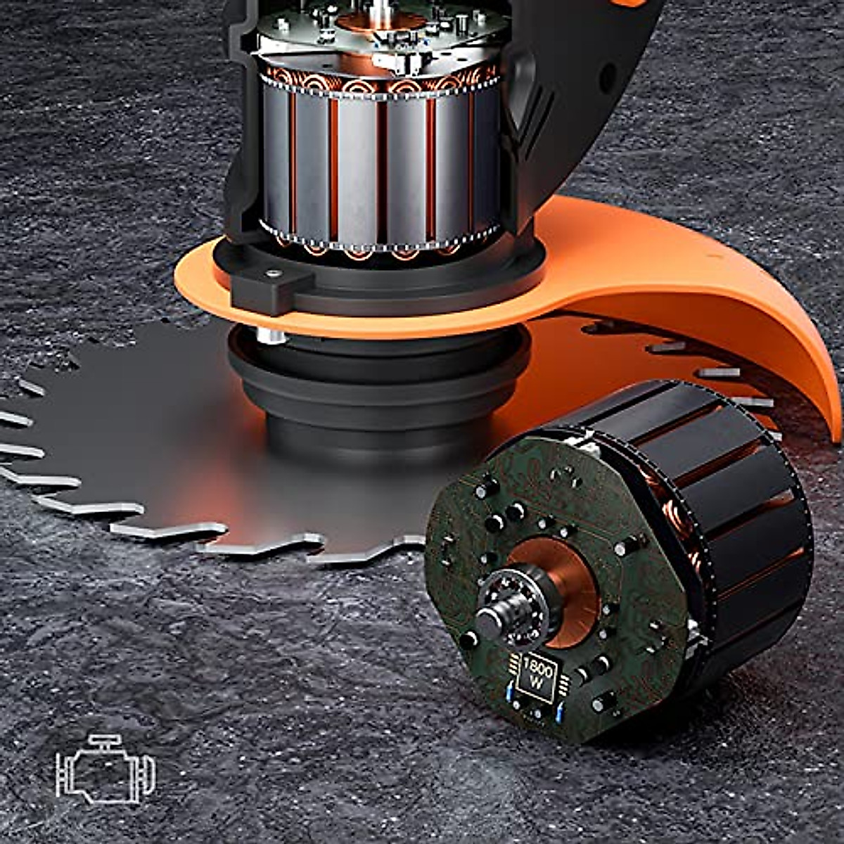 YRCWZF 6000rpm 1800W Telescopic Garden Strimmer, Powerful Telescopic Garden Lawn Edge Mower with Fast Charger & Three Kinds Spare Blades