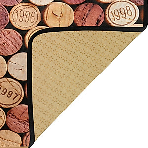 Kitchen Rug Wine Cork Bathroom Area Floor Mat Washable Non-Slip Bath Carpet Doormat 39x20 inch