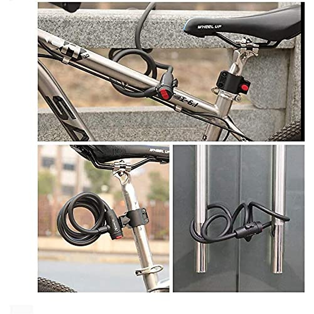 VIGAT Bicycle Lock, 120/180Cm, with Key Cable Lock, Suitable for Bicycle Tricycle Scooter Lock, Anti-Theft Mountain Bike Lock(Size:120cm)