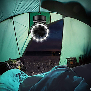 Odoland Portable Camping Fan with LED Lantern, Battery Operated Tent Fan Light Lamp with Hanging Hook for Camping, Hiking, Hurricane, Outages, Emergency Gear