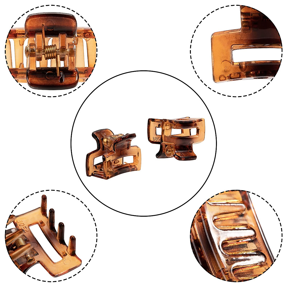 YOHAMA 21 pcs Small Hair Clips Retangle 1 in Tiny Claw Clips Mini Jaw Clips Strong Grip for Women and Girls Fixed Bangs Make Up, Children Hair Accessories Design Hairstyles.