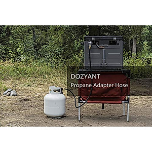 DOZYANT 6 Feet Propane Adapter Hose 1 lb to 20 lb Converter Replacement for QCC1 / Type1 Tank Connects 1 LB Bulk Portable Appliance to 20 lb Propane Tank - for Weber Q 1200 1000 Gas Grill
