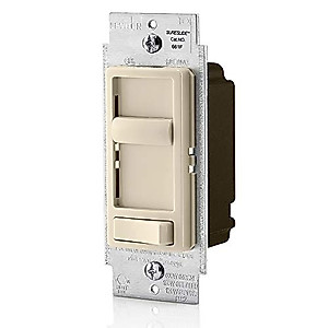 Leviton 661F-10T 1.5 Amp SureSlide Single-Pole or 3-Way Fan Quiet Control, Light Almond