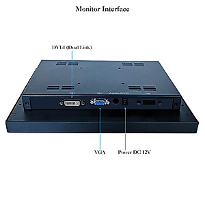 iChawk 12.1'' inch Monitor 800x600 Screen Panel 4:3 Positive Screen Metal Shell DVI VGA Dual Video Input Interface Medical Industrial Iron Case SVGA PC Monitor LCD Screen Display W121MN-DV1