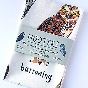 Sarah Edmonds Illustration Hooters Owl Towel - Anytime Owl Gifts, Birthday Gifts for Her & Get Well Soon Gifts for Women, 100% Cotton, 19 x 30-inches (Hooters/Owls)