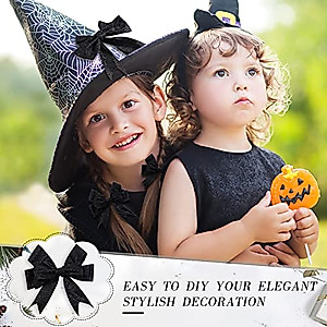 2 Rolls Glitter Ribbon 1-1/2 Inch x 10 Yards Wrapping Cut Edge Ribbon for Gift Wrapping Shiny Wrapping Ribbon for DIY Crafts Shower Tree Party Home Wedding Decoration(Black, 1-1/2 Inch Wide)