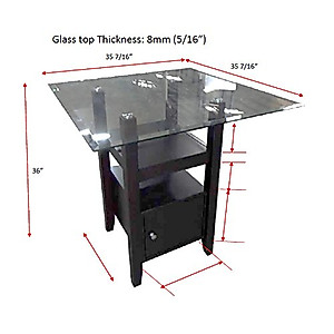 Kings Brand Furniture - 5-Piece Counter Height Dining Set, Table & 4 Chairs (White)