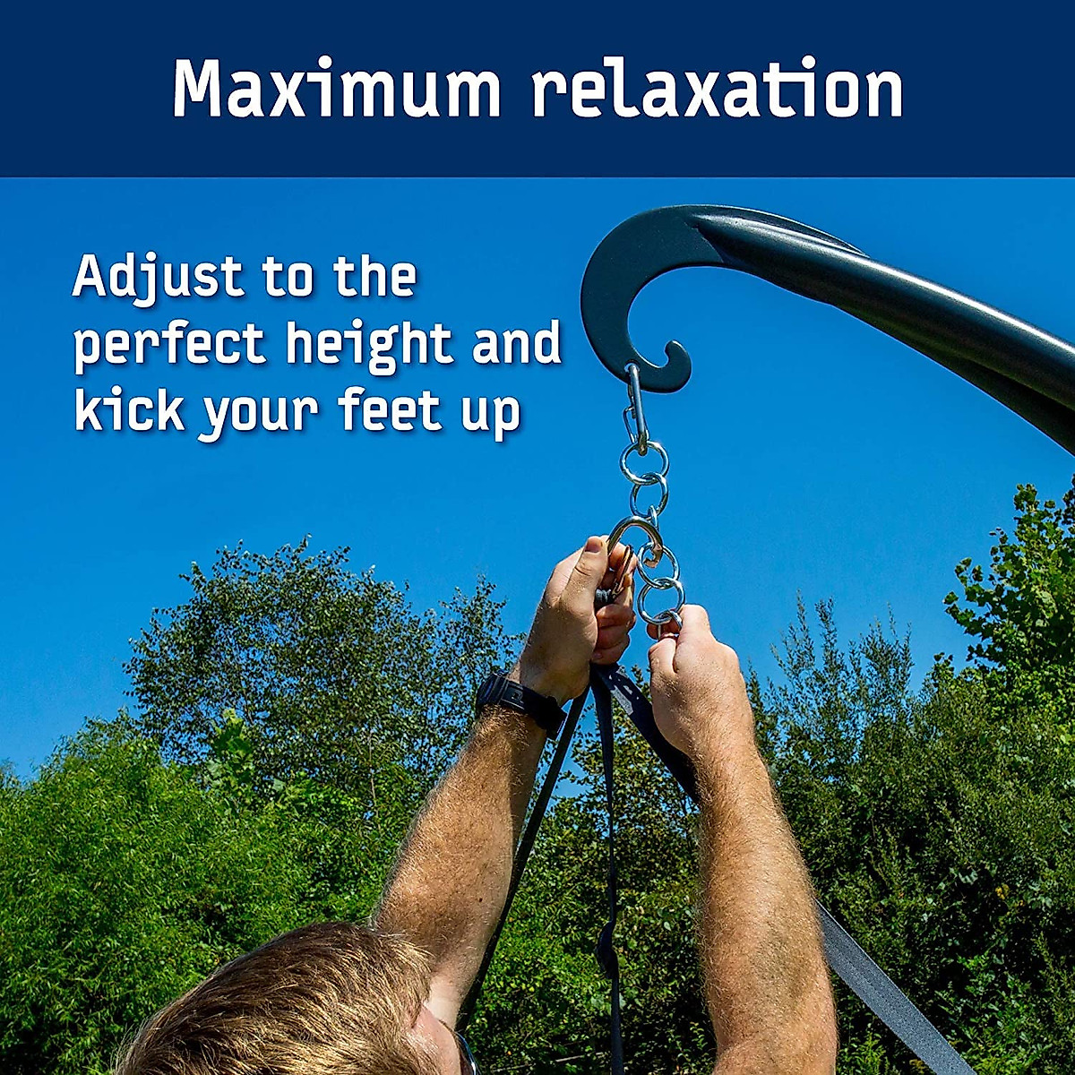 ENO SkyPod Hanging Chair Stand - Stand for 1 Person Backyard Hammock Chair Swing - Outdoor Patio Furniture for Backyard, Lawn, or Balcony - Charcoal