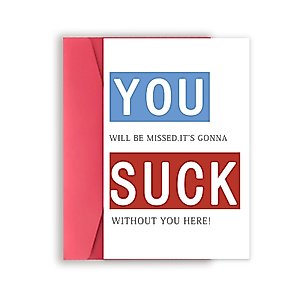 BENNLOOS Sarcasm Leaving Definition Card for Work Bestie Friend, Rude Farewell Gifts for Coworkers, Naughty Going Away Gifts for Women Men, Funny Goodbye Cards for Him Her