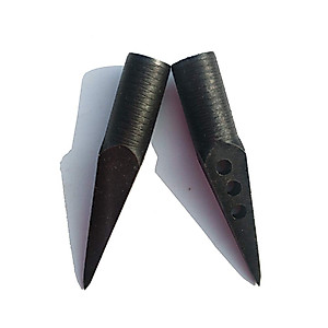 AMEYXGS 6pcs Traditional Hunting Broadheads Archery Glue on Arrowheads for Wooden Bamboo Arrows for 8mm Bamboo Wood Arrows (Black01)