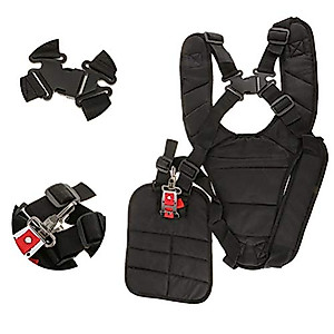 ifundom Black Comfort Strap Double Shoulder, Trimmer Shoulder Strap for Trimmers Brushcutters Strimmer Harness, Garden Brush Cutter Lawn Mower Nylon Belt fit for Brush Cutter Trimmer Kit