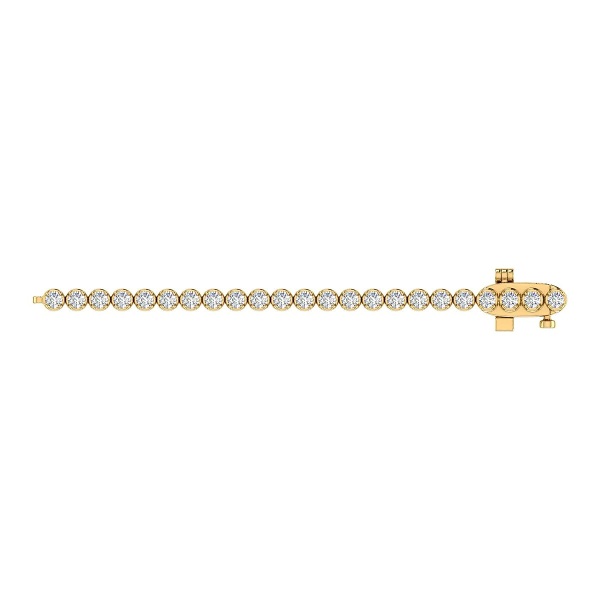 FINEROCK 2 Carat Diamond Tennis Bracelet in 10K Yellow Gold (7 Inch)
