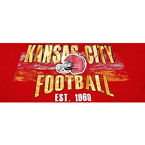 Geneisteck Womens Football Fans V Neck City Raglan T-Shirts - Red & Yellow XX-Large