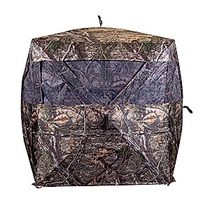Ameristep Pro Series Extreme View Hub Blind | 3-Person Hunting Blind in Mossy Oak Country DNA Camo