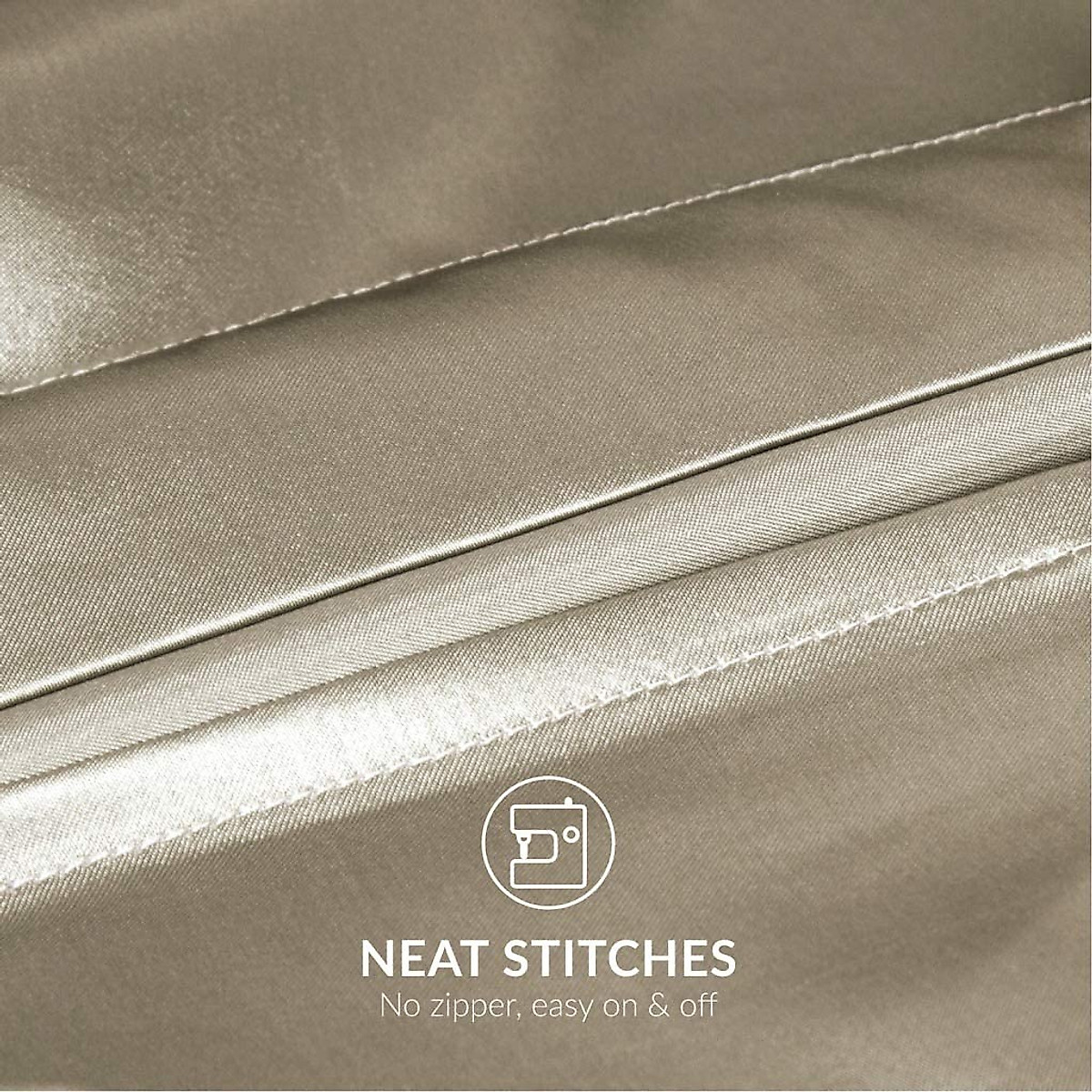 Satin Pillowcase for Hair and Skin Silk Pillow Case 2 Pack, Standar, Queen, and King Size, Slip Cooling Set of 2 with Envelope Enclosure (Khaki, Queen (U.S. Standard))