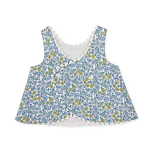 Hope & Henry Layette Baby Girl Woven Swing Top and Ruffle Bloomer 2-Piece Set