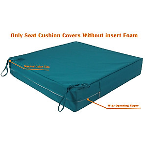 Leeymoo Outdoor Seat Cushion Covers, Water Repellent Patio Seat Cushion Covers-Only Covers (20"x20"x2" 2 Pack Black)