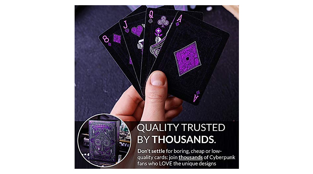 Cyberpunk Purple Playing Cards - Unique Cardistry Deck