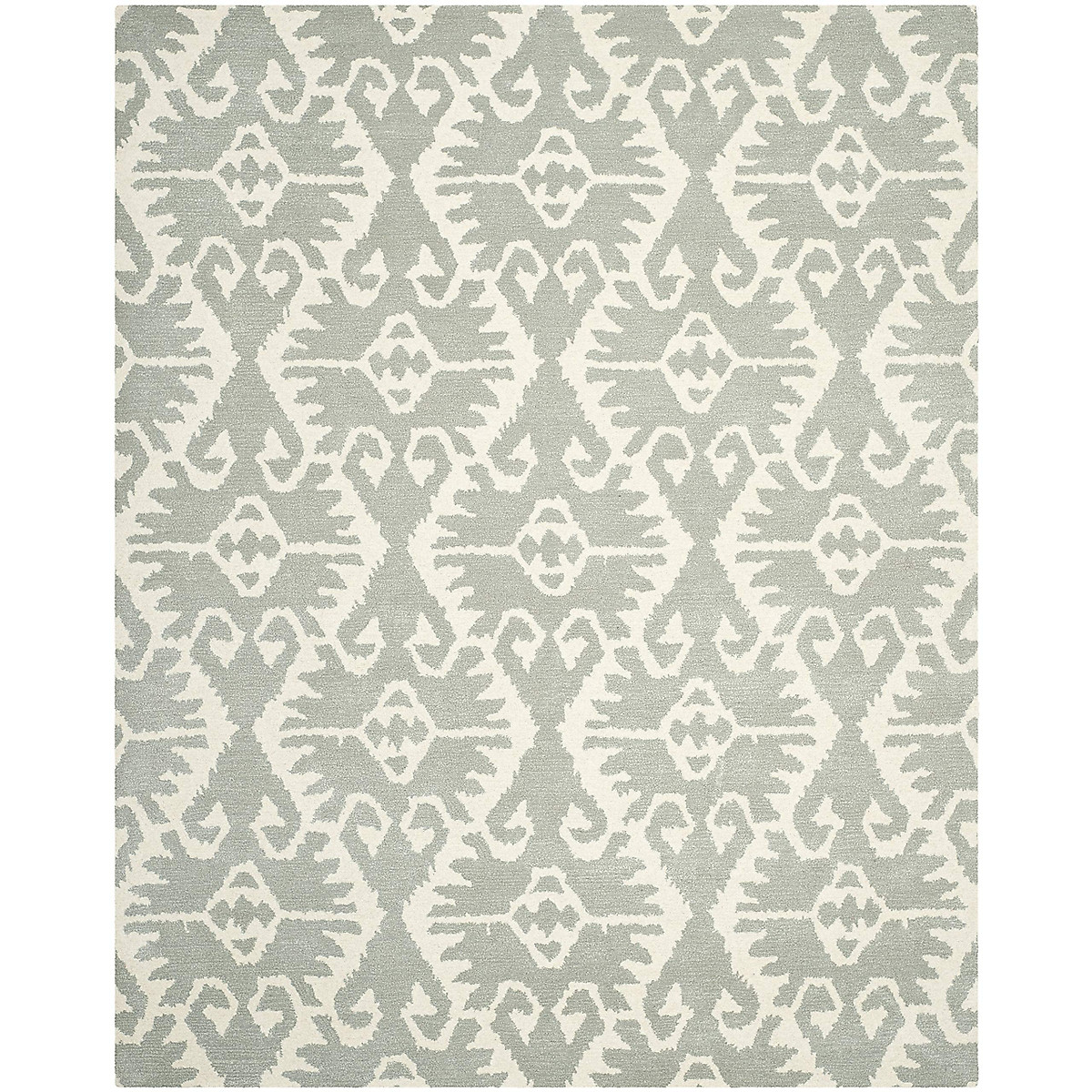 SAFAVIEH Wyndham Collection Area Rug - 8' x 10', Grey & Ivory, Handmade Modern Wool, Ideal for High Traffic Areas in Living Room, Bedroom (WYD323G)