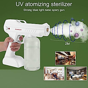 Sprayer Nano Steam Gun,Handheld Fogger, 3000mAh Battery Powered Sprayer, Electric Sprayer Intelligent ULV Fogger Machine with Blue Light, for Garden Home Office and Car