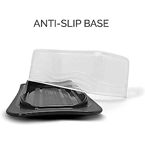 Cover Butter Container - Butter Storage Container with Transparent Lid - Durable Plastic Butter Container for Counter - Plastic Butter Dish with Lid - Covered Butter Dish for Home or Camping (Black)