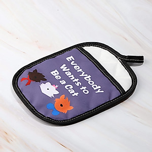 G2TUP Marie The Cat Everybody Wants to Be a Cat The Aristocats Inspired Quote Pot Holders and Oven Mitts for Kitty Cooking Lovers (Everybody Wants to Be a Cat)