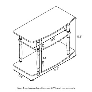 Furinno Turn-N-Tube No Tools 3-Tier Entertainment Center TV Stand for TV up to 32 Inch, Plastic Classic Tubes, Espresso/Black