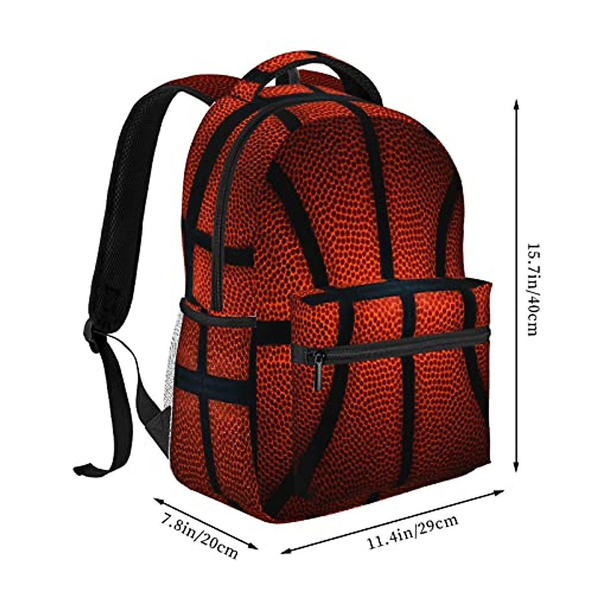 RUVNSR Basketball Backpack 16 Inch Large Capacity 3D Print Basketball Ball Sport Casual Daypack Travel School Bag Gym For Gifts Girls Boys Kids Adults