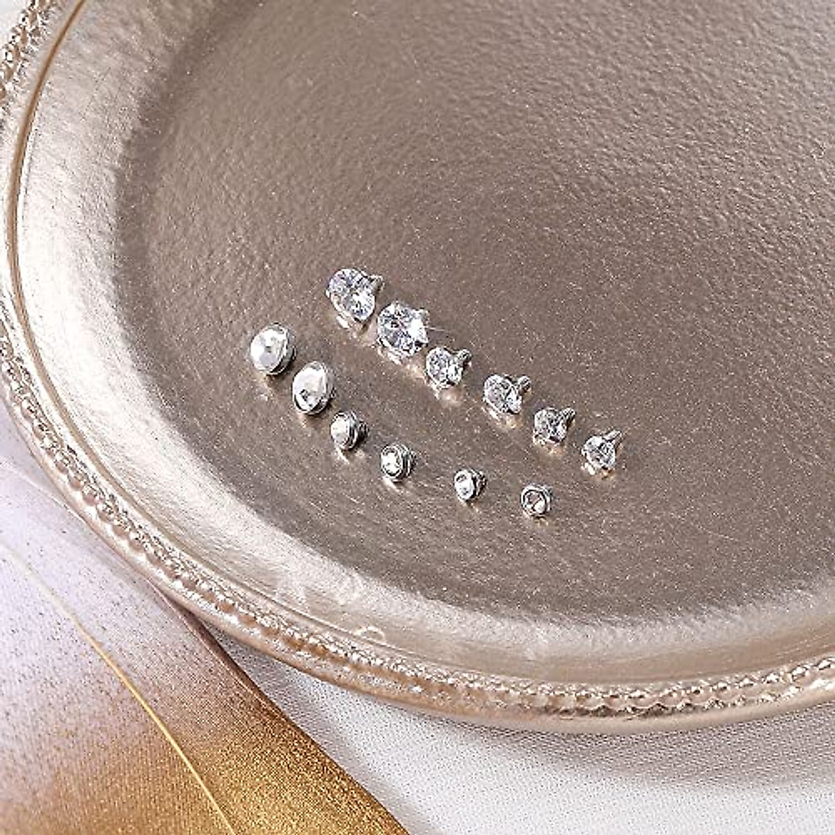 14G 4-20Pcs Surgical Steel Dermal Piercing Jewelry Cubic Zircon Micro Dermal Anchor Tops Titanium Base Dermal Piercing