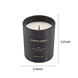 Fight Eagle Scented Candle Exquisite Black Glass Jars Long Lasting High 30 Hours Natural Soy Wax Scented Candles for Home Scented,Gifts,Office,Bathroom, Romantic Travel Goods. (Amber&Moss)