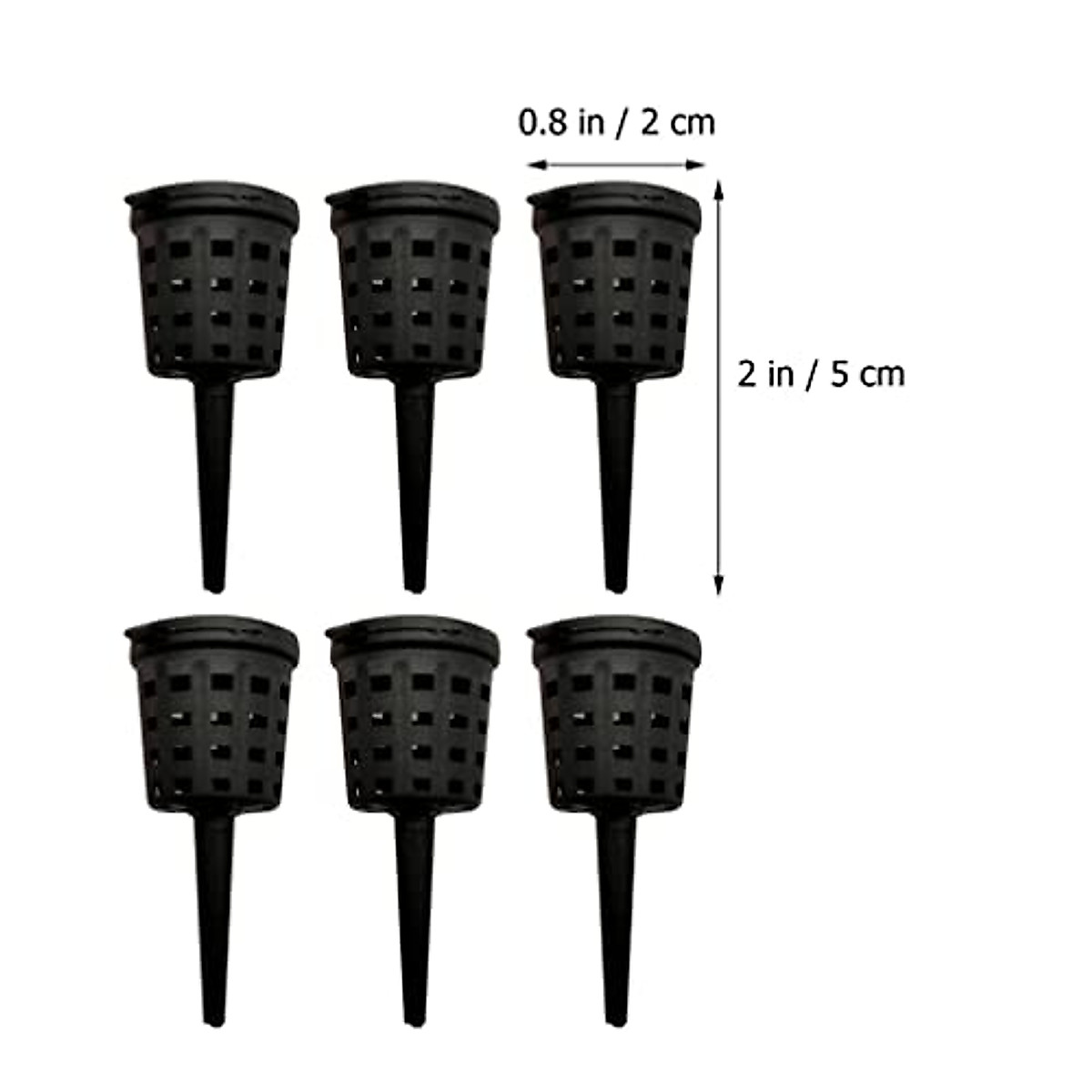 YARDWE 150pcs Fertilizer Mesh Basket with Lid Plastic Planting Food Net Pot Garden Nutrition Cups for Succulent Orchid Bonsai