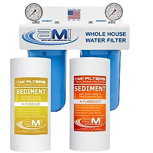 Applied Membranes Inc. 2-Stage Whole-House Water Filter System, 1-Micron and 5-Micron 4.5-Inch by 10 Fine-Sediment Filter Cartridges
