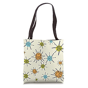 60s Retro Starburst Vintage Atomic Decor Mid Century Modern Tote Bag