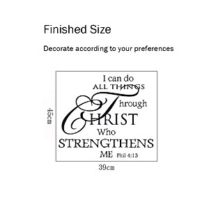 Bible Verses Wall Decor Vinyl Scripture, Christmas Decorations Wall Quotes for Living Room – I Can Do All Things – Bible Verse Sticker for Bedroom Classroom Playroom Nursery
