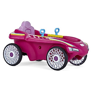 Little Tikes Jett Car Racer Pink, Ride On Car with Adjustable Seat Back, Dual Handle Rear Wheel Steering, Racing Control, Kid Powered Fun, Great Gift for Kids, Toys for Girls Boys Ages 3-10 Years